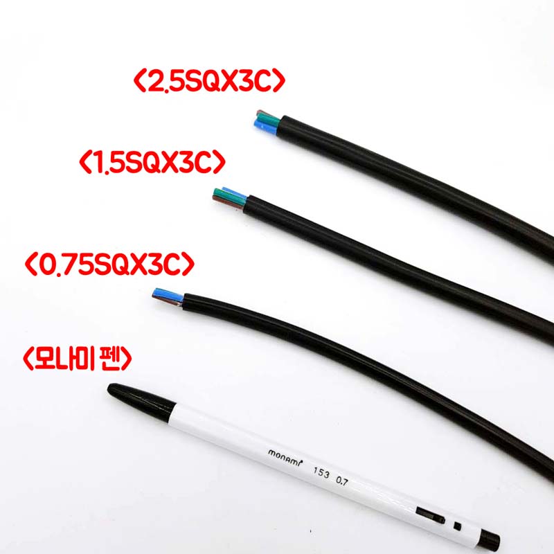 #KS IEC 60227-5 (53) VCTF 전원 코드선 0.75SQ x 3C 검정 1M / 디바이스마트