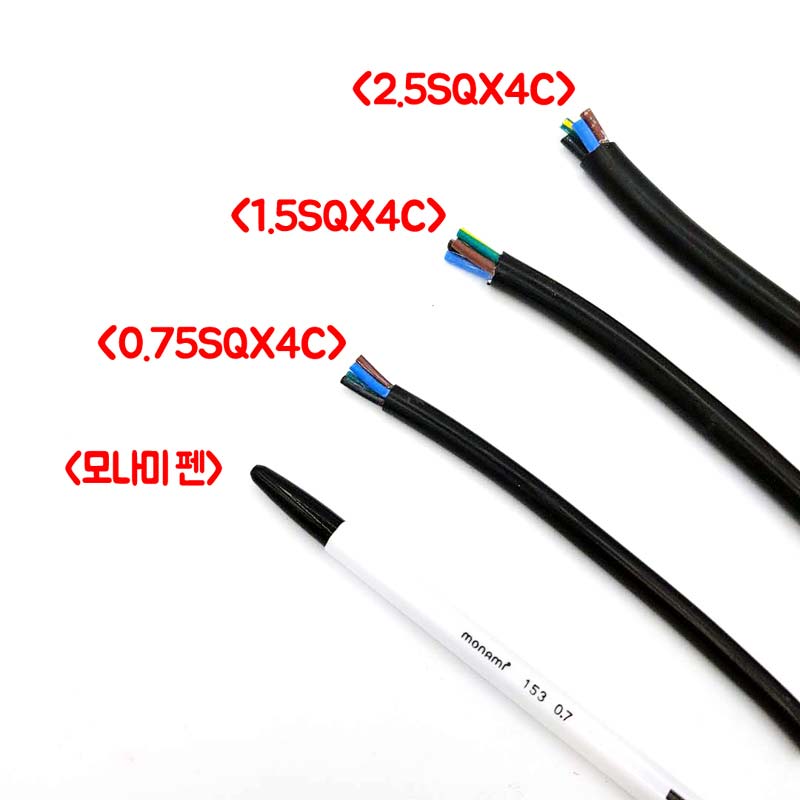 KS IEC 60227-5 (53) VCTF 전원 코드선 1.5SQ x 4C 검정 1롤 (100M) / 디바이스마트