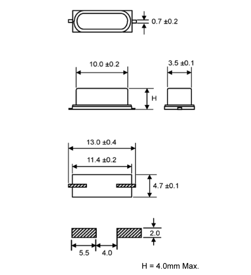 초소형크리스탈 HC-49 SM40 (13.4x4.7) - 16MHz / 디바이스마트