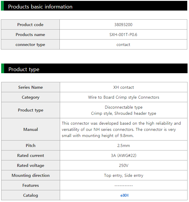SXH-001T-P0.6 / 디바이스마트