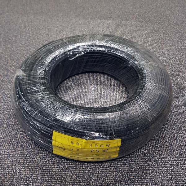 #SRGW 실리콘 절연 유리사 편조 배선 2.5SQ 검정색 1M / 디바이스마트
