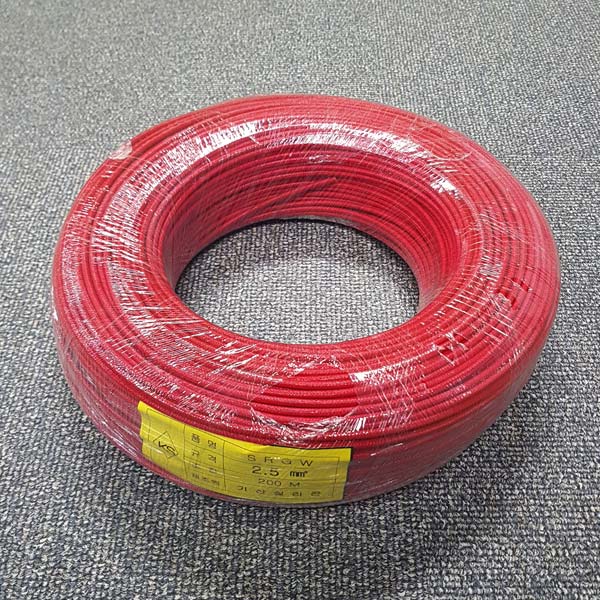 #SRGW 실리콘 절연 유리사 편조 배선 2.5SQ 빨간색 1M / 디바이스마트