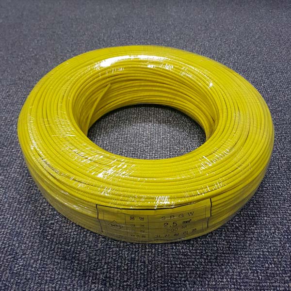 #SRGW 실리콘 절연 유리사 편조 배선 2.5SQ 노란색 1M / 디바이스마트