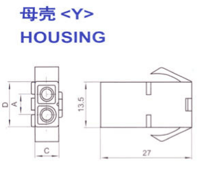 하네스 케이블 커넥터 2핀 [NW3-L6.2-2P(수)] / 디바이스마트
