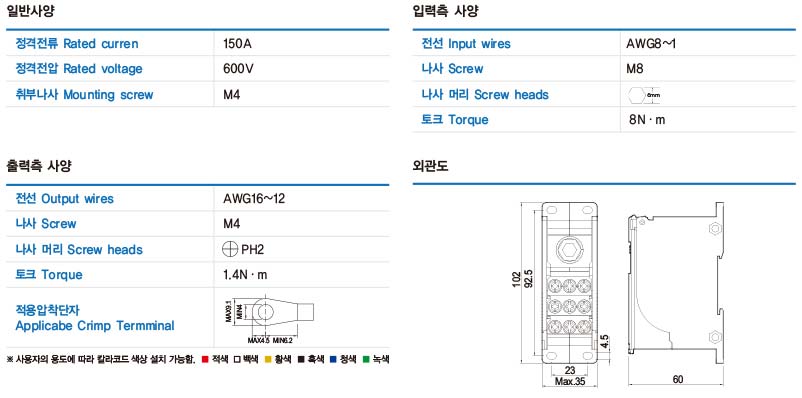 전원분배블럭 SPS35-M8/9*M4 / 디바이스마트