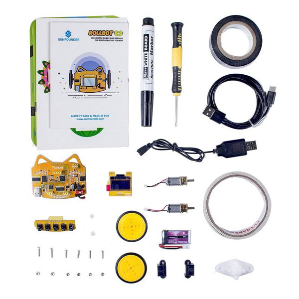 SunFounder RollbotMicro infrared sensor Arduino OLED educational robot kit for GUI- hybrid ...