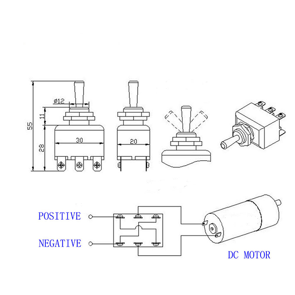 220V DC motor 15A positive and negative rotation device switches / 디바이스마트