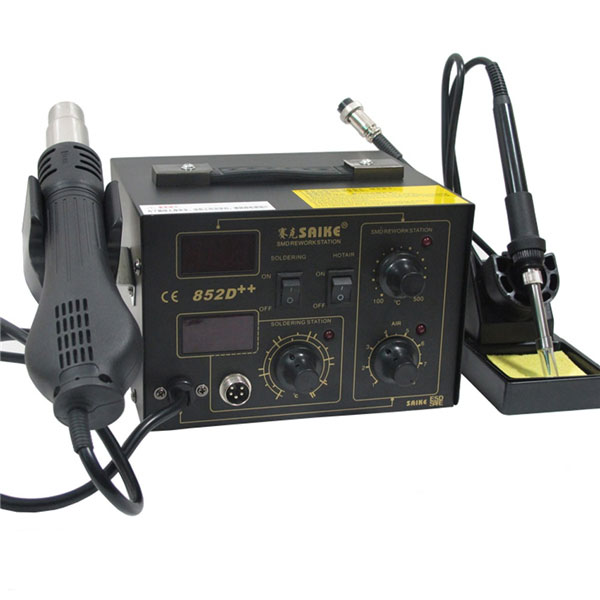 SAIKE 852D ++ 220V rework station with the station nozzle electric ...