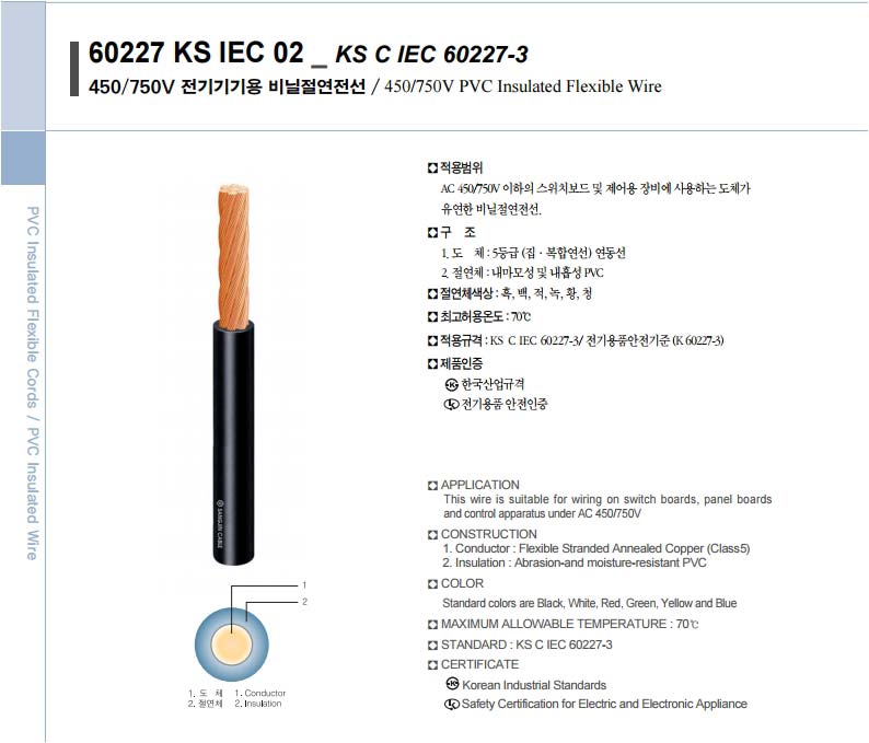 #[KIV] 절연전선2.5SQ (1M) (외경포함-3.6mm) / 디바이스마트