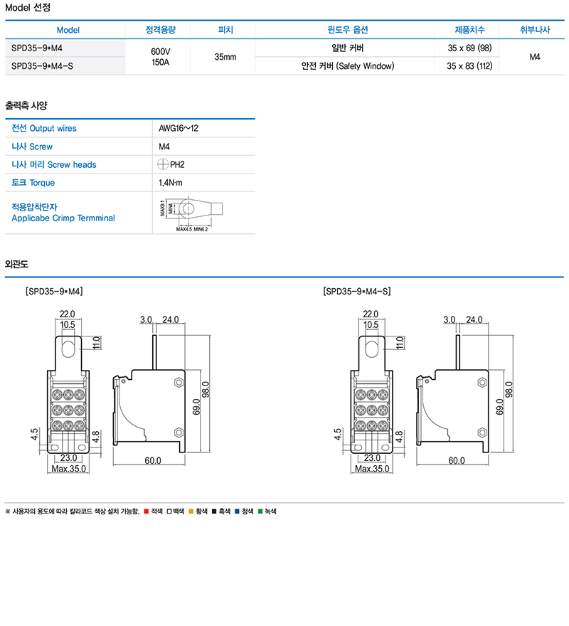 전원분배블럭 SPD35-9*M4 / 디바이스마트