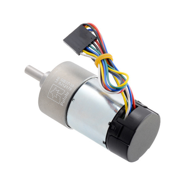 30:1 Metal Gearmotor 37Dx68L mm 24V with 64 CPR Encoder (Helical Pinion ...