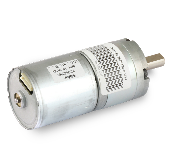 헤리칼 기어 장착 니덱 BLDC모터 지름 36mm PH36-BL3640 24V 저소음 / 디바이스마트