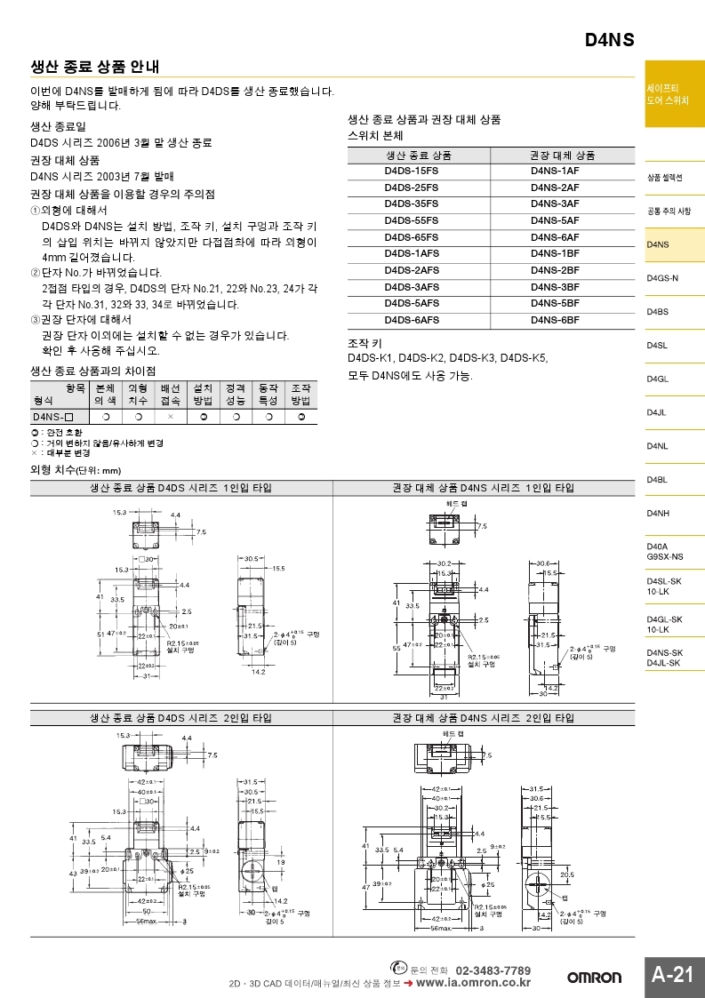 조작 키 D4DS-K5 / 디바이스마트