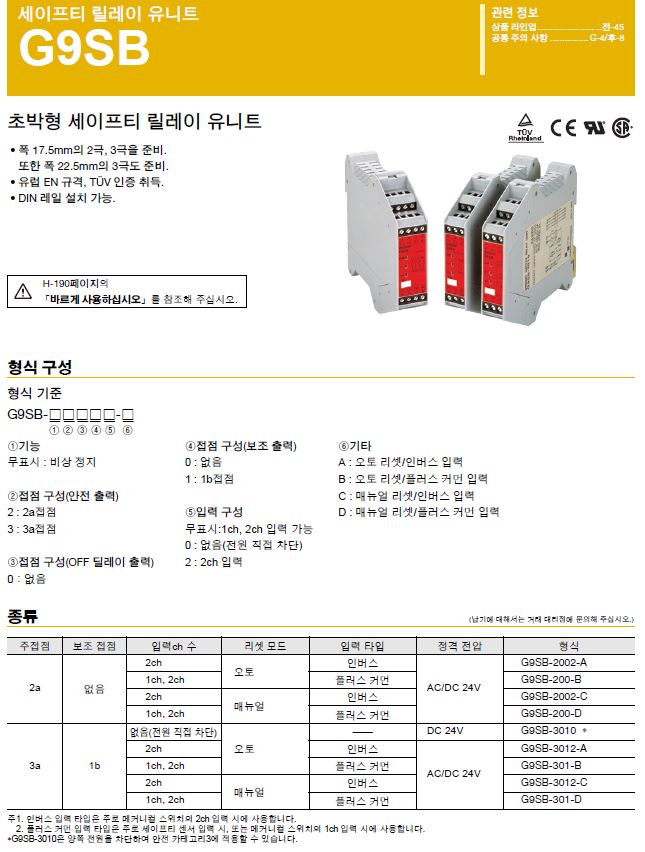 세이프티 릴레이 G9SB-2002-C AC/DC24 / 디바이스마트