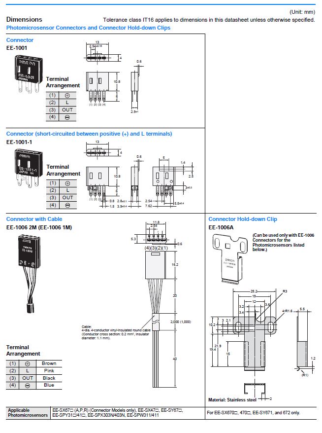 포토마이크로센서용 커넥터 EE-1003 / 디바이스마트