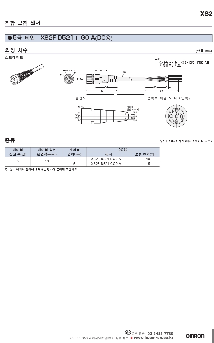 커넥터 XS2F-D422-G80-F / 디바이스마트