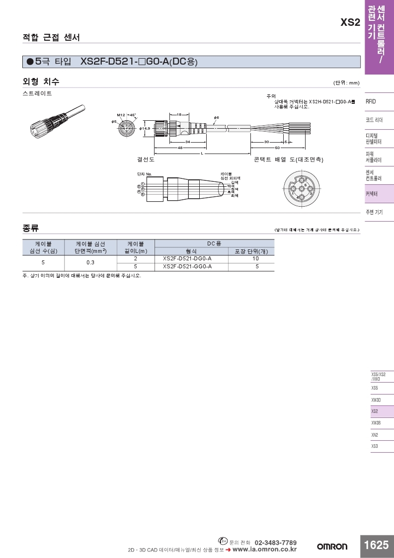 커넥터 XS2F-D422-D80-F / 디바이스마트