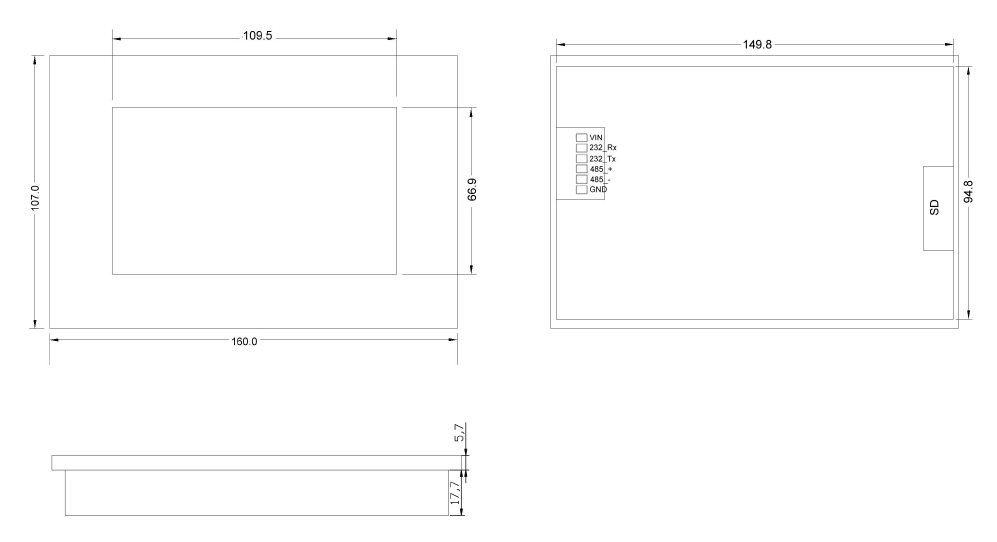 [DWIN] DMT80480T070_15WT ( 케이스 형 7.0인치 800xRGBx480, 65K Colors, DGUS LCM) / 디바이스마트