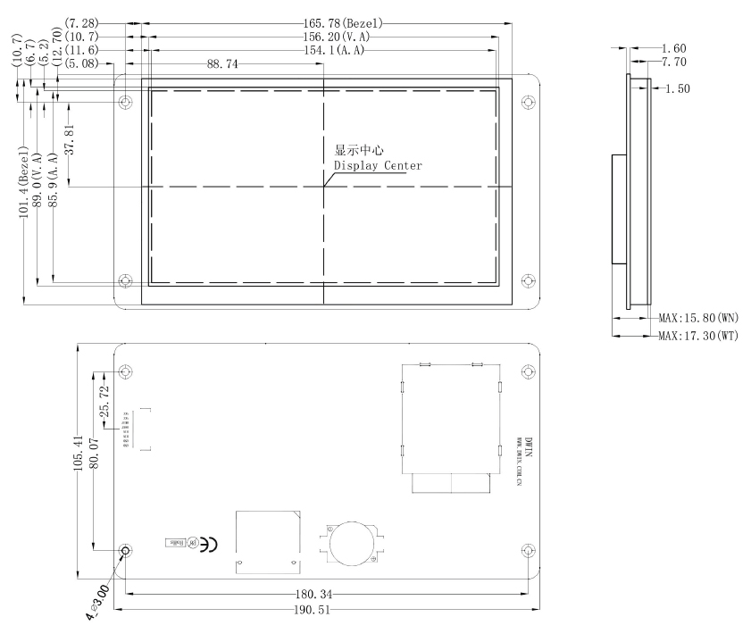 [DWIN] DMT80480T070_09WT ( SunLight 7.0인치 800xRGBx480, 65K Colors, DGUS LCM) / 디바이스마트