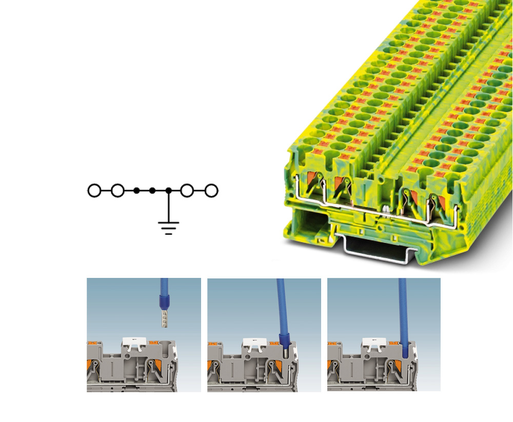 푸쉬인 타입 단자대 PT 4-QUATTRO-PE [3211809] / 디바이스마트