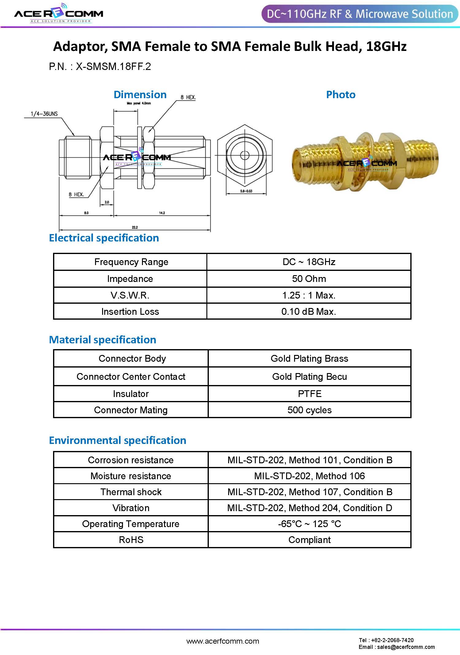Adaptor, SMA f * SMA f, Bulk Head / 디바이스마트