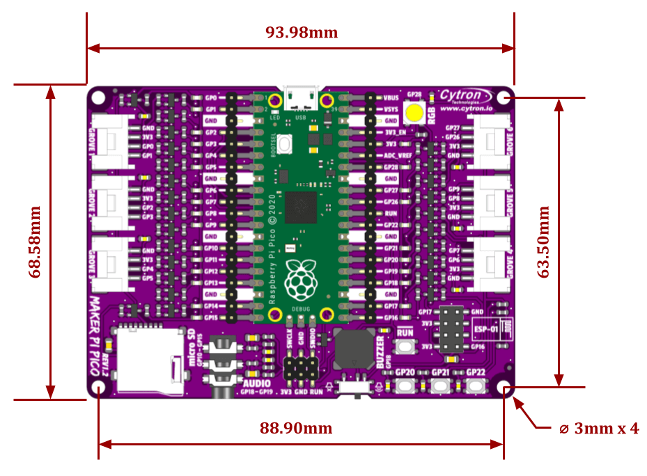 Maker Pi Pico: Simplifying Raspberry Pi Pico for Beginners [MAKER-PI-PICO] / 디바이스마트