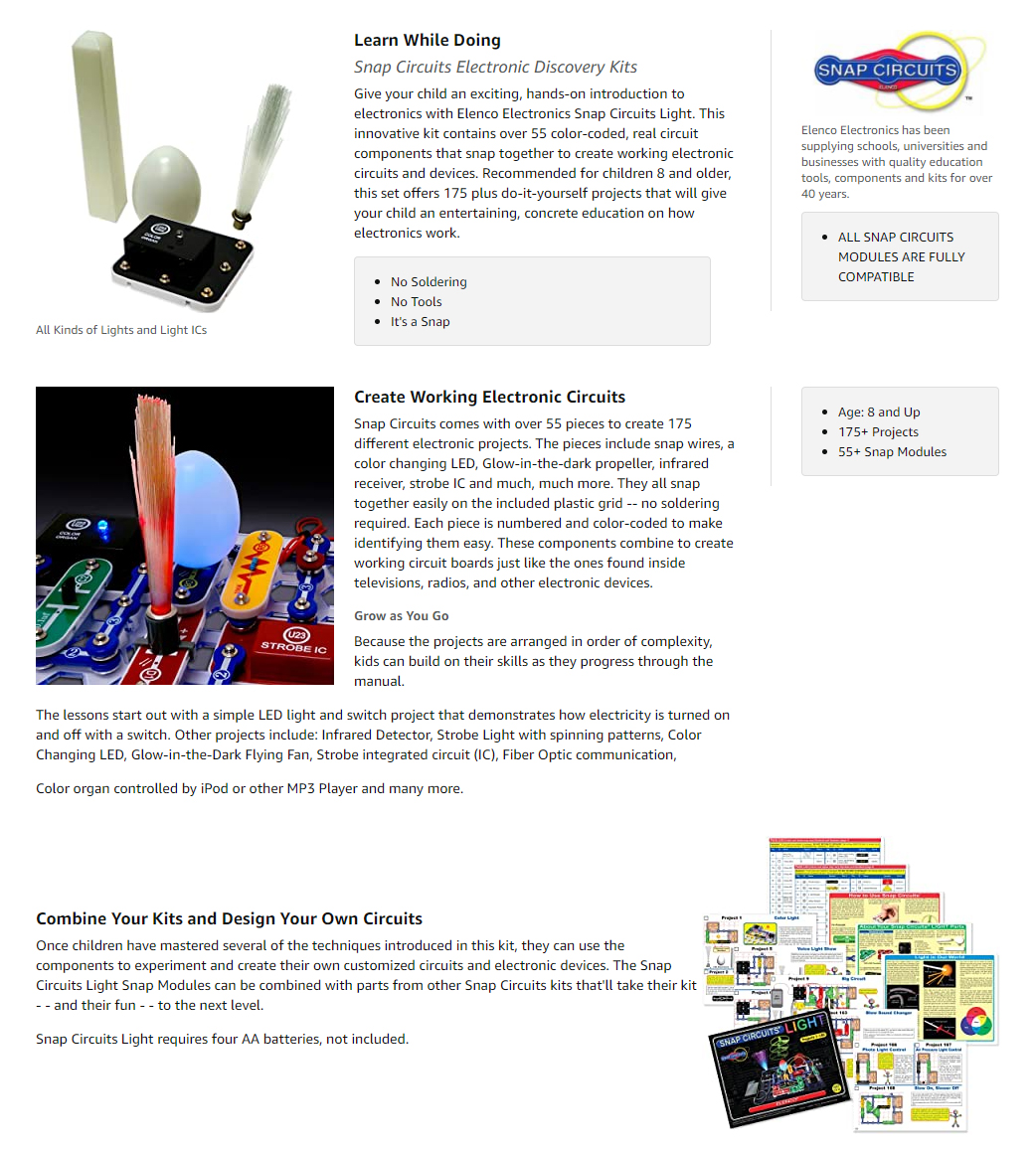 Snap Circuits LIGHT Electronics Exploration Kit / 디바이스마트
