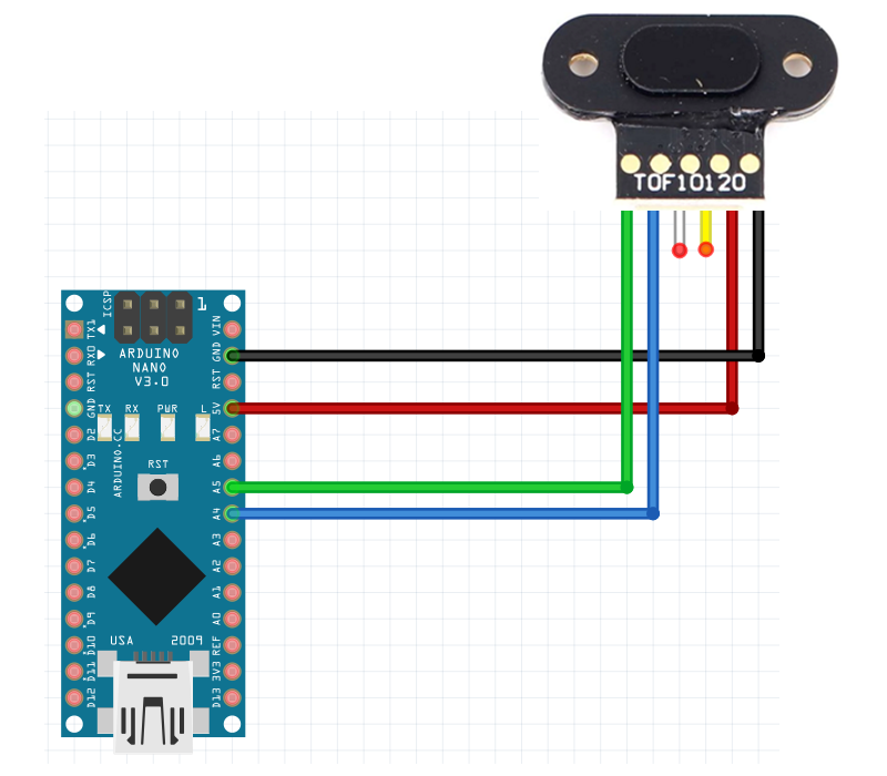 ToF 레이저 거리 측정 센서 모듈 UART I2C [ToF10120] / 디바이스마트