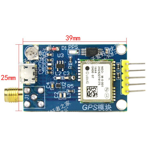 NEO-6M GPS 모듈 (Micro USB/ 안테나 결합/ SMA 포트) [SZH-NEO01] / 디바이스마트