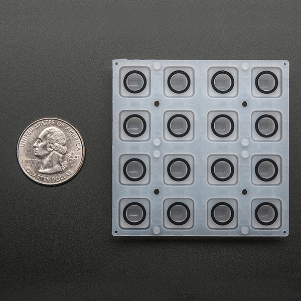 Silicone Elastomer 4x4 Button Keypad - for 3mm LEDs [ada-1611] / 디바이스마트