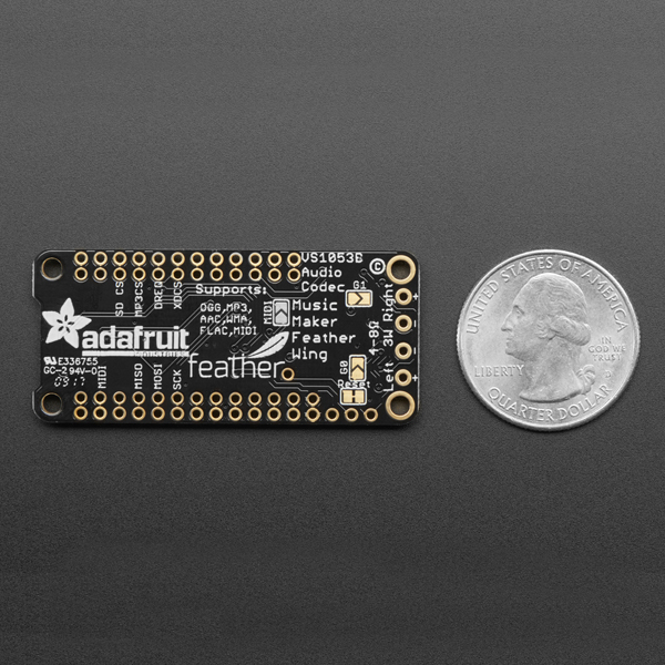 Music Maker FeatherWing w/ Amp - MP3 OGG WAV MIDI Synth Player - Stereo ...