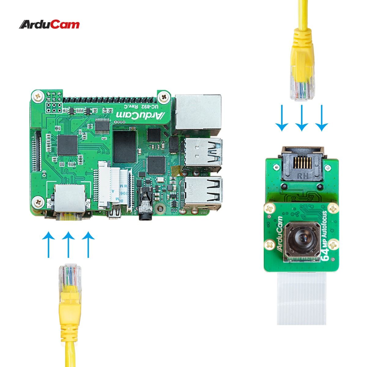 Arducam 64MP Camera and Cable Extension Kit for Raspberry Pi ...