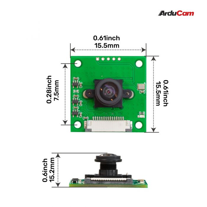 Arducam 5MP OV5647 Fisheye Camera for Raspberry Pi, M8 Mount Lens ...