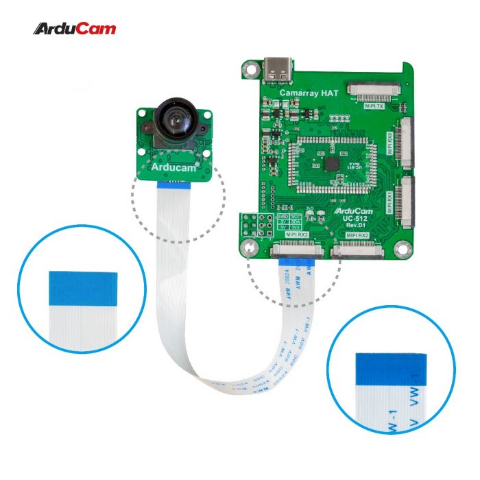 Arducam 12MP*4 Quadrascopic Camera Bundle Kit for Raspberry Pi, Nvidia Jetson Nano/Xavier NX ...