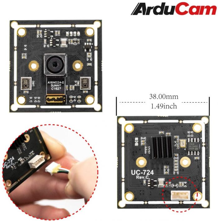 Arducam 16MP Autofocus USB Camera with Microphone, 1/2.8' IMX298 Mini ...