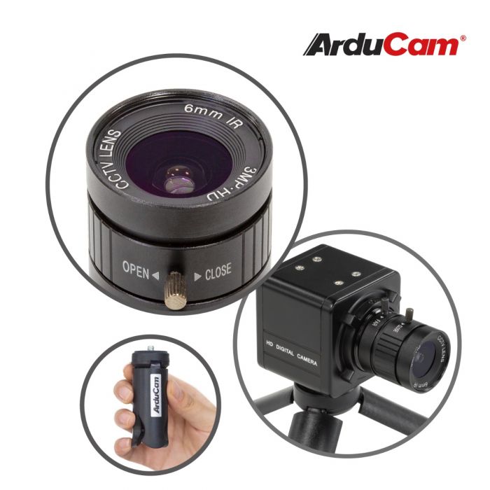 Arducam High Quality Complete USB Camera Bundle, 12MP 1/2.3 Inch IMX477 Camera Module [B0280 ...