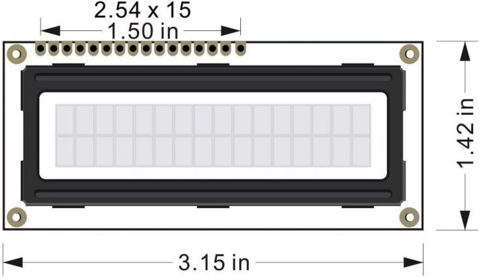 Arducam 1602 16x2 LCD Display Module Based on HD44780 Controller Character White on Blue with ...