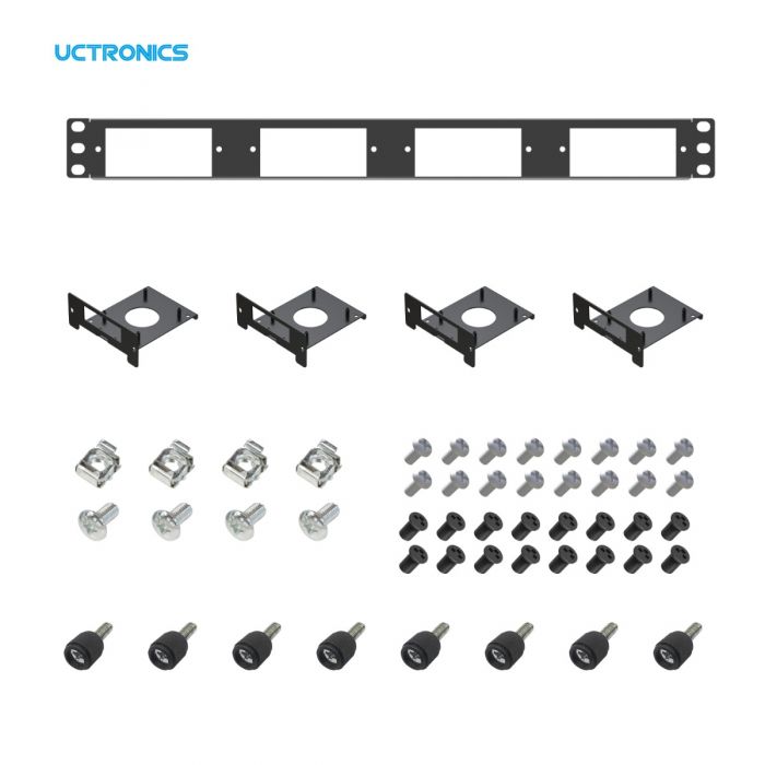 UCTRONICS 19' 1U Raspberry Pi Rack Mount with SSD Mounting Brackets ...