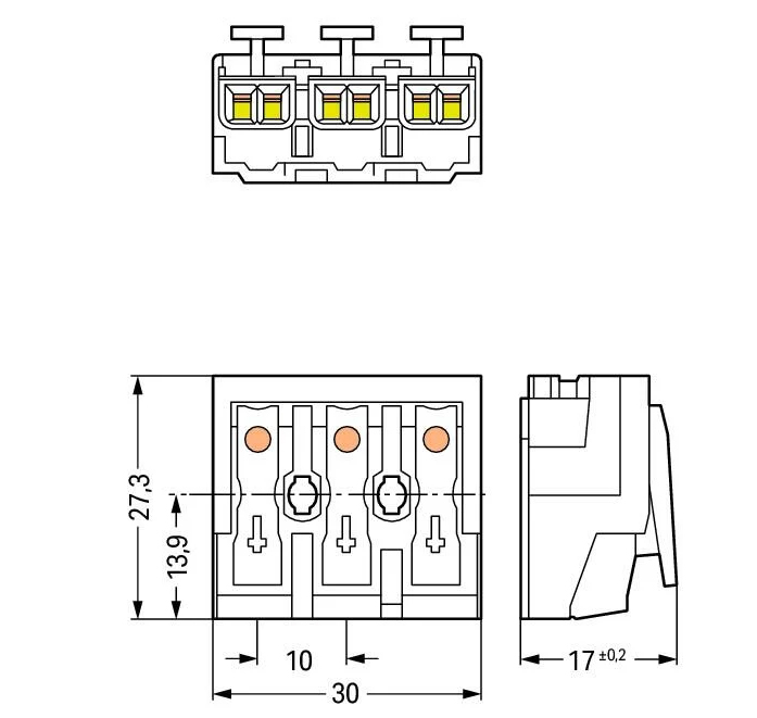 [WAGO] 조명 전선커넥터 터미널블럭 294-4003 (1EA) / 디바이스마트