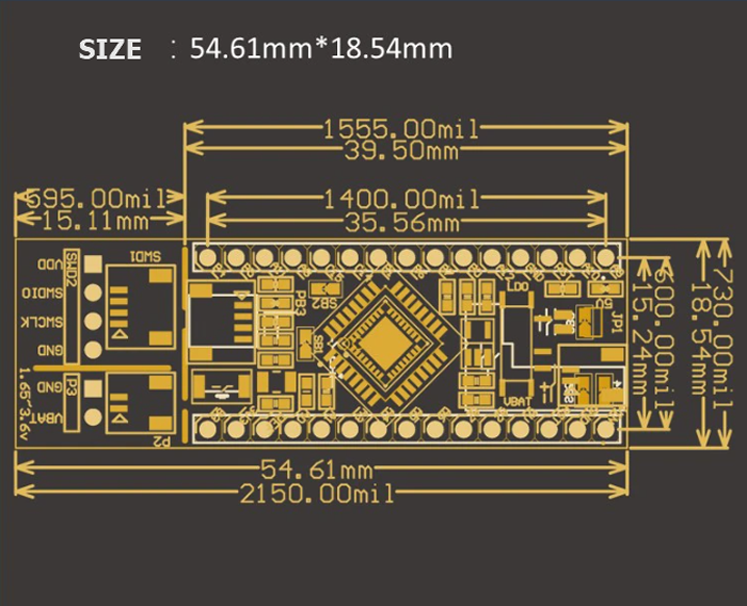 Cortex-M0 STM32L031K6T6 NB-IOT 저전력 코어 보드 [VND005] / 디바이스마트