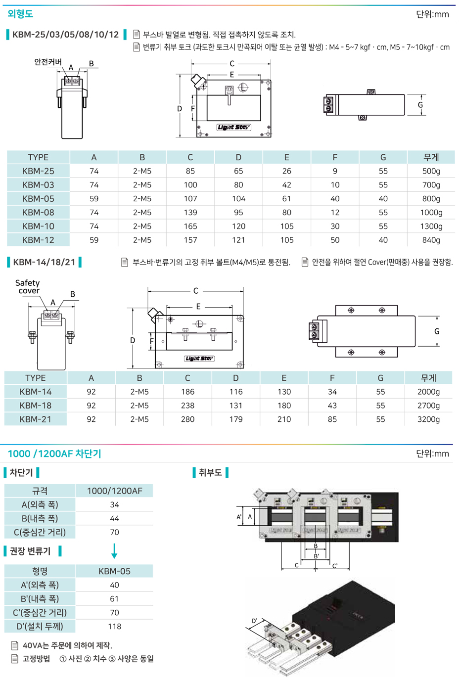 부스바용 변류기 계기용 KBM-12 (600/5A 15VA 1.0급) / 디바이스마트