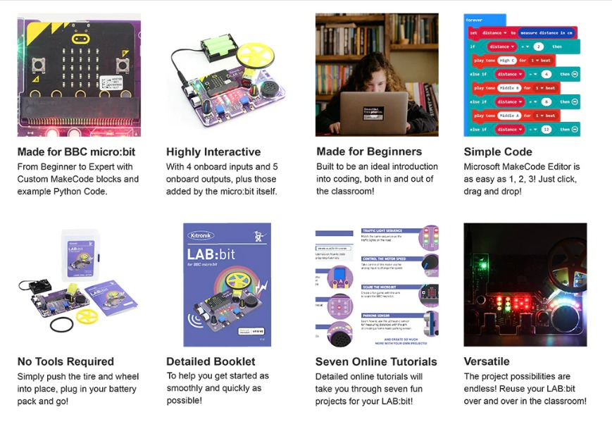 Kitronik LAB:bit educational platform for BBC micro:bit [KIT-56101 ...