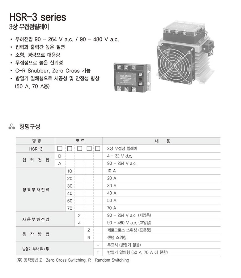 직류 고압용 삼상 SSR HSR-3SLD404Z / 디바이스마트