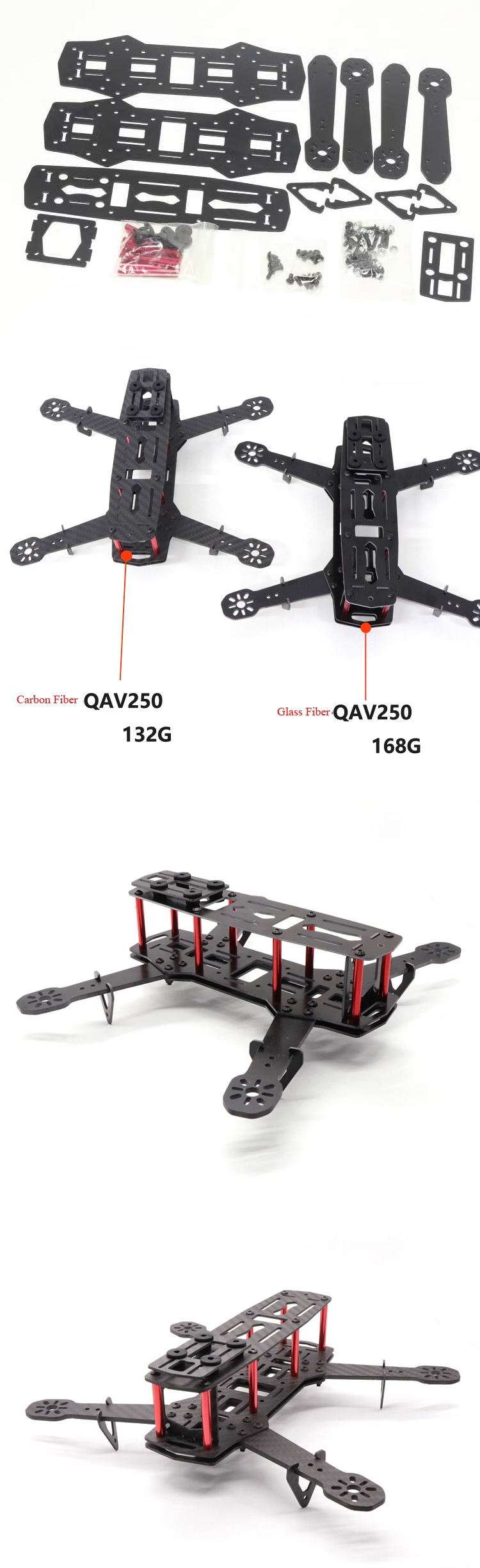 QAV250 탄소섬유 4축 쿼드콥터 프레임 [TYE-DR002] / 디바이스마트