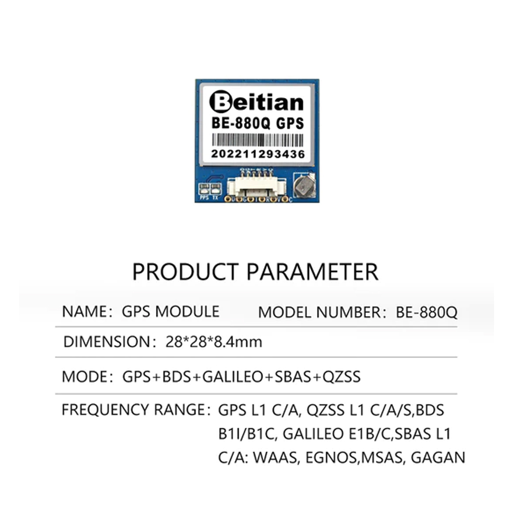 고정밀 미니 GPS 모듈 [BN-880Q] / 디바이스마트