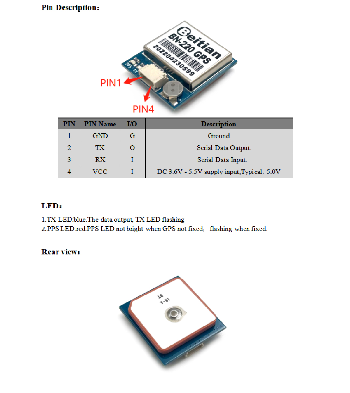 고정밀 미니 GPS 모듈 [BN-220] / 디바이스마트