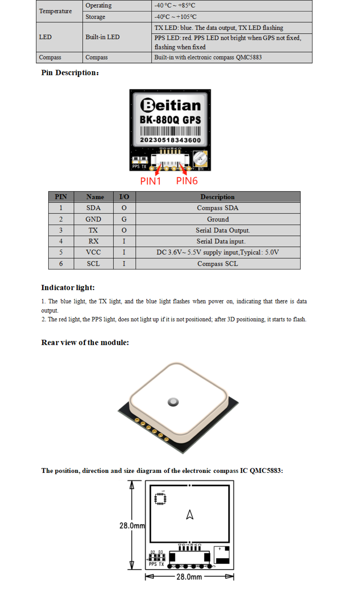 고정밀 미니 GPS 모듈 [BK-880Q] / 디바이스마트