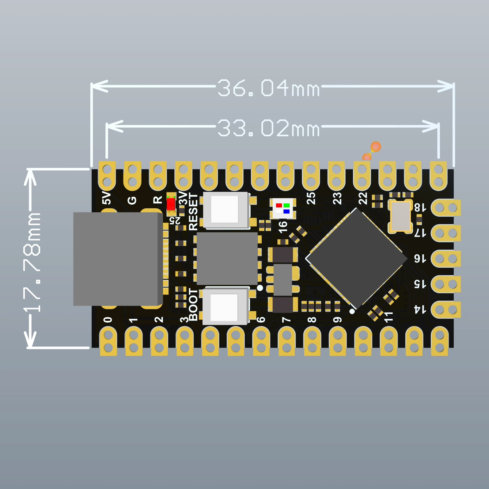 RP2040 Pico Mini 4MB 라즈베리파이 피코 호환보드 [CMODULE-17]] / 디바이스마트