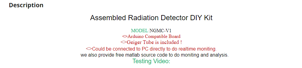 아두이노 호환 방사선 검출 가이거 계수기 모듈 [TYE-RD001] / 디바이스마트