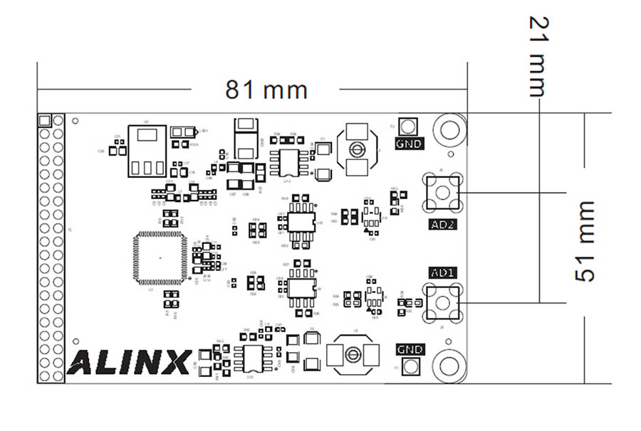 Dual Channel 65MSPS 12bit AD Analog digital signal conversion module ...
